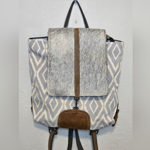 Myra Bag | Bags | Myra Bag Nwt Chic Geometric Backpack With Faux Fur ...